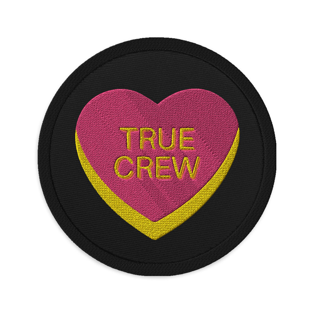 Embroidered True Crew patch – True Crime and Cocktails Merch!
